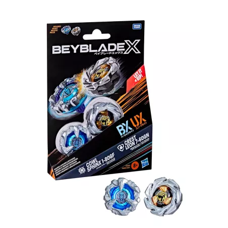 Cowl Sphinx 1-80GF & Crest Leon 7-60GN Dual Pack Set - Beyblade X - Hasbro